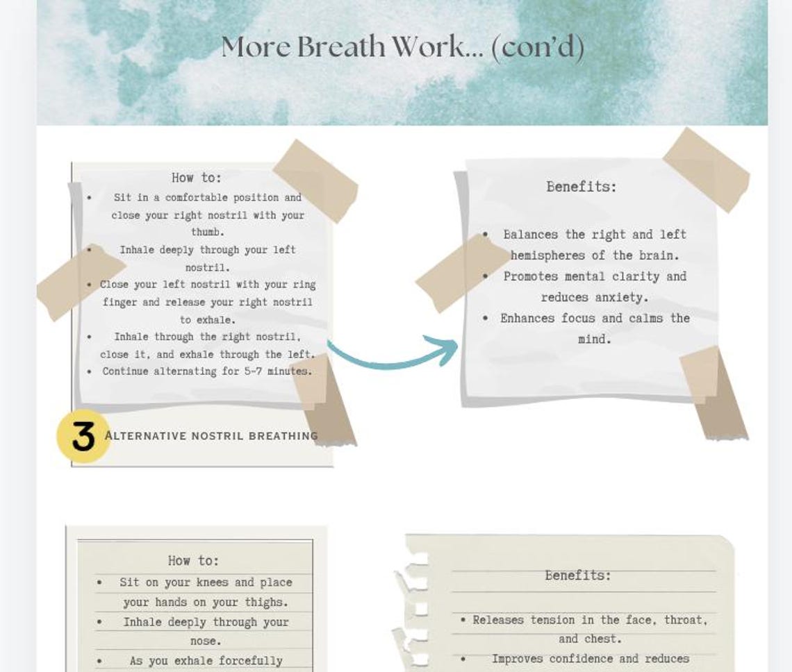 Breathwork Basics Mini Guide and Workbook Learn Square Breathing and ...