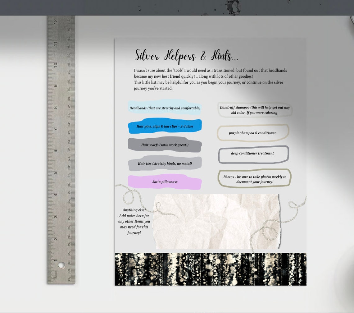 Silver Hair Transition Workbook: Tips, Journal Prompts (instant ...