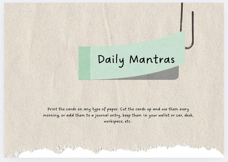 Daily Mantra Cards for Teens and Adults Set of 24 Printable Cards With ...