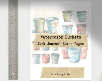Vintage Watercolor Farm Fresh Eggs Scrap Junk Journal Pages for ...