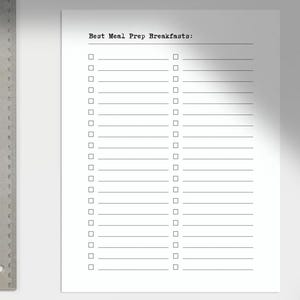 Simple Meal Prep and Planning Workbook Digital Download 100 Pages Meal ...