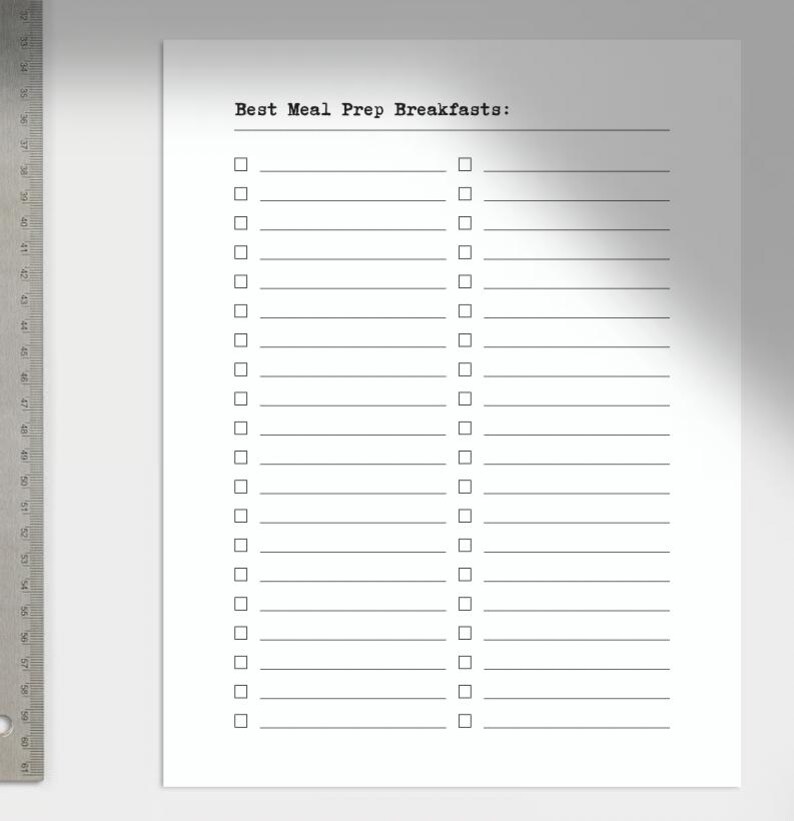 Simple Meal Prep and Planning Workbook Digital Download 100 Pages Meal ...