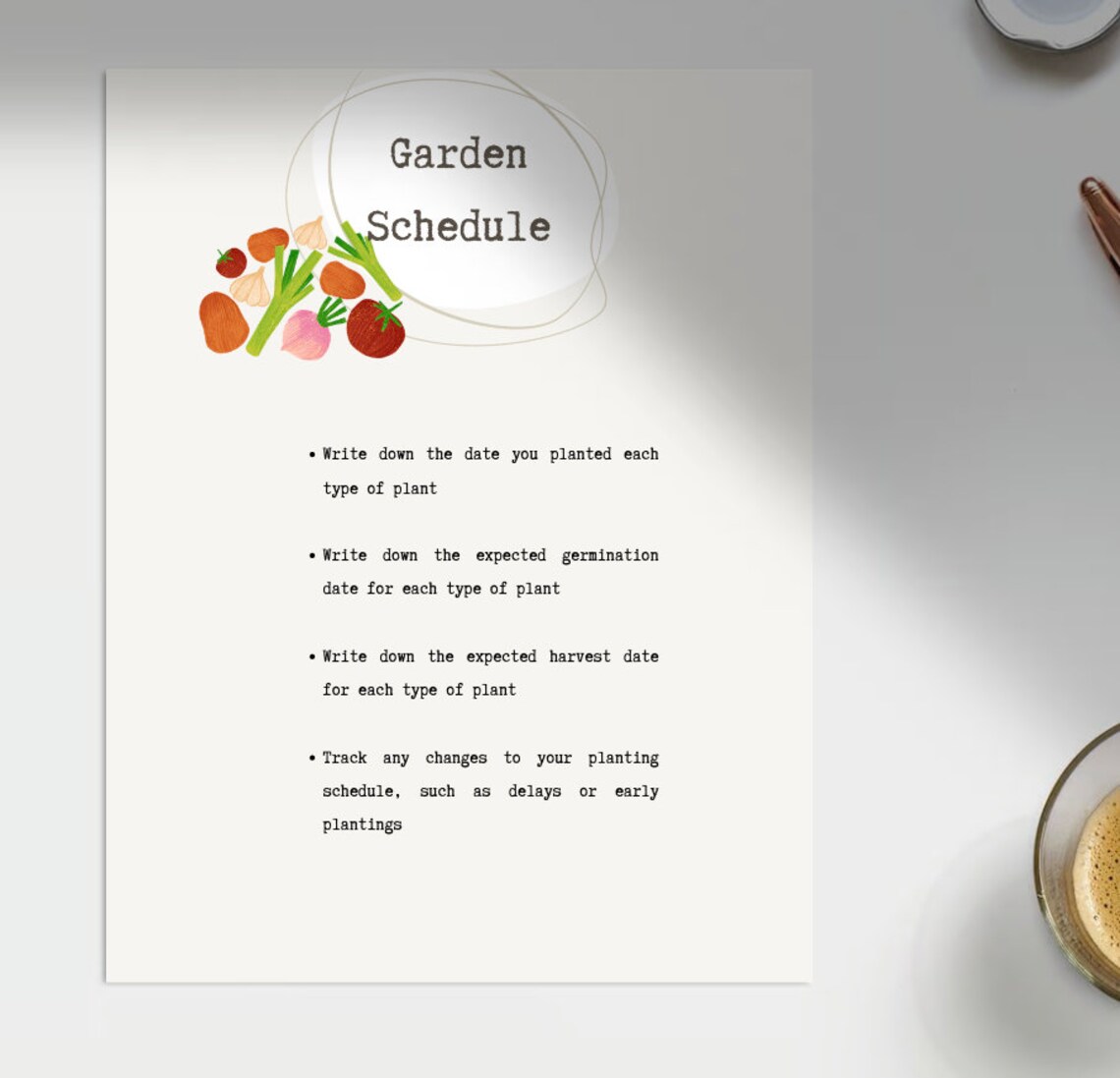 Garden Growing Planner Printable Harvest and Weather Tracking Pages ...