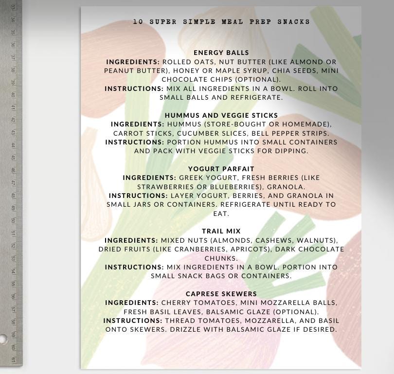 Simple Meal Prep and Planning Workbook Digital Download 100 Pages Meal ...