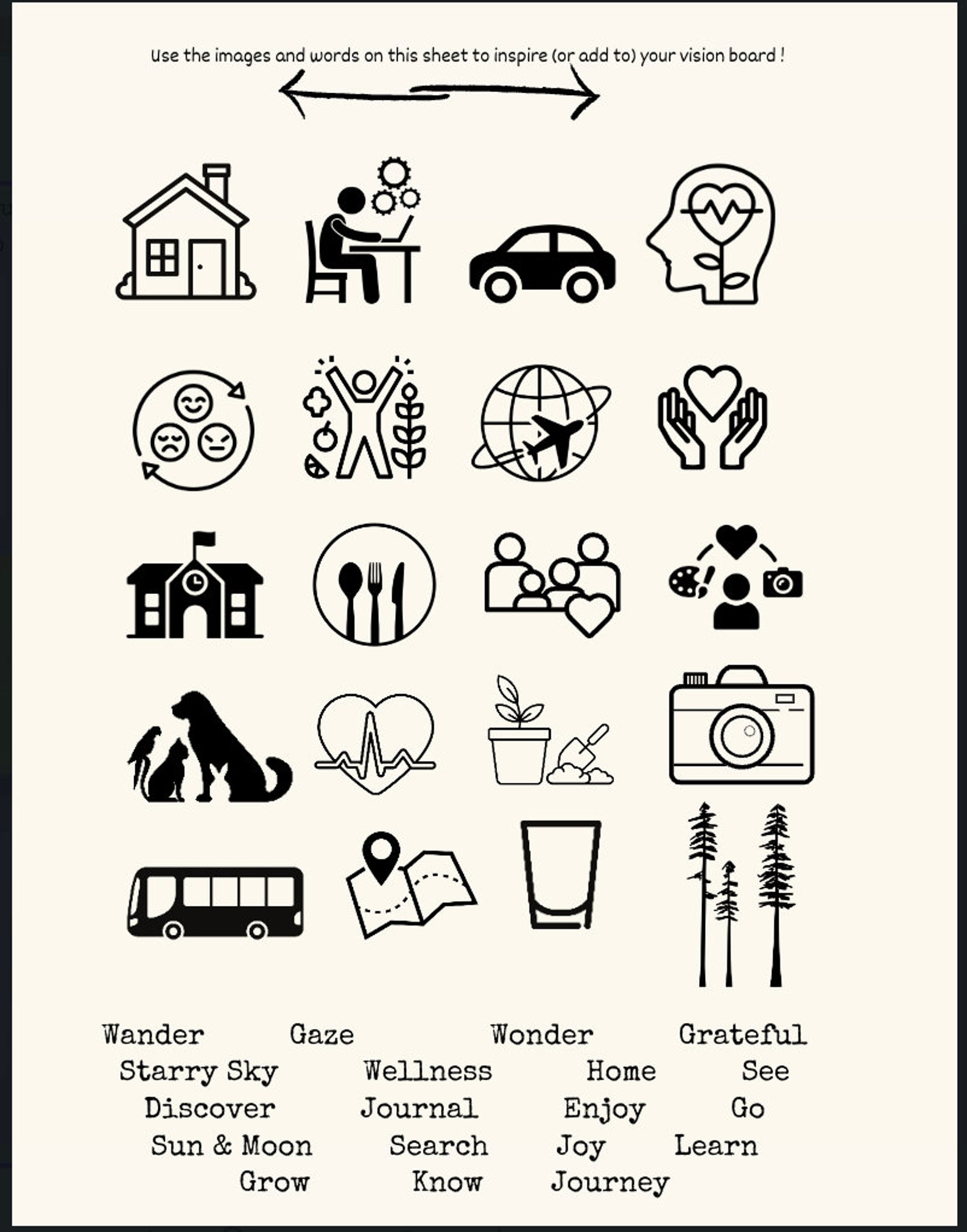Vision and Idea Map Worksheets and Planning Pages for Home, Work ...