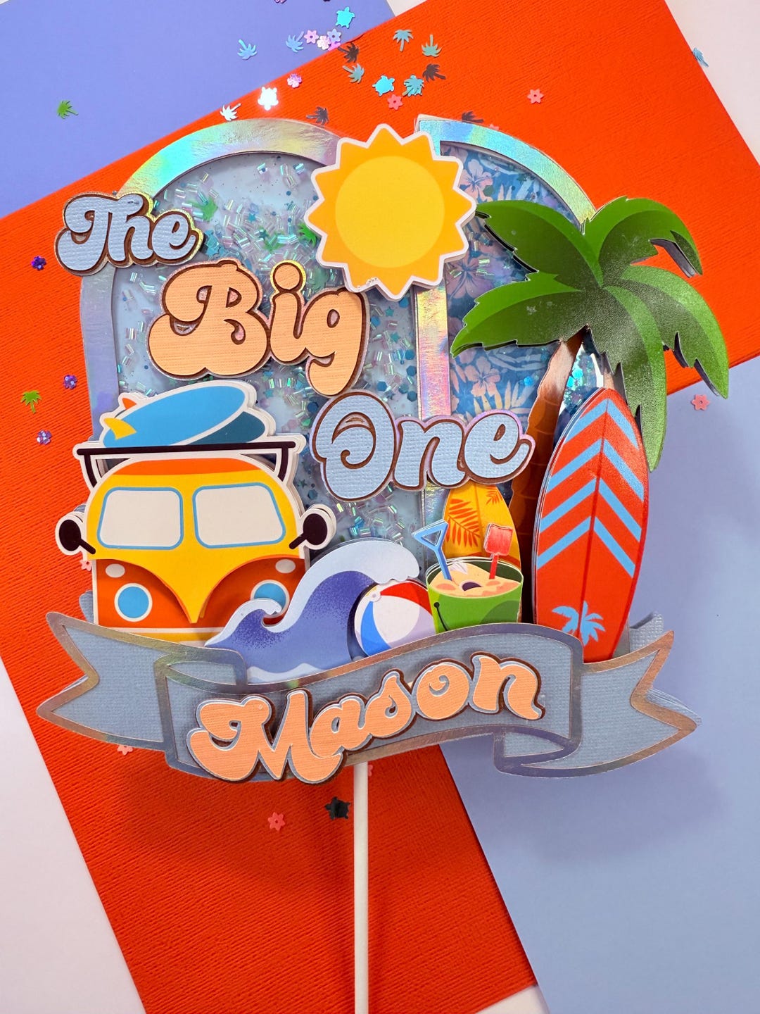 The Big One Cake Topper, First Wave Birthday Theme, Surf Theme Party ...