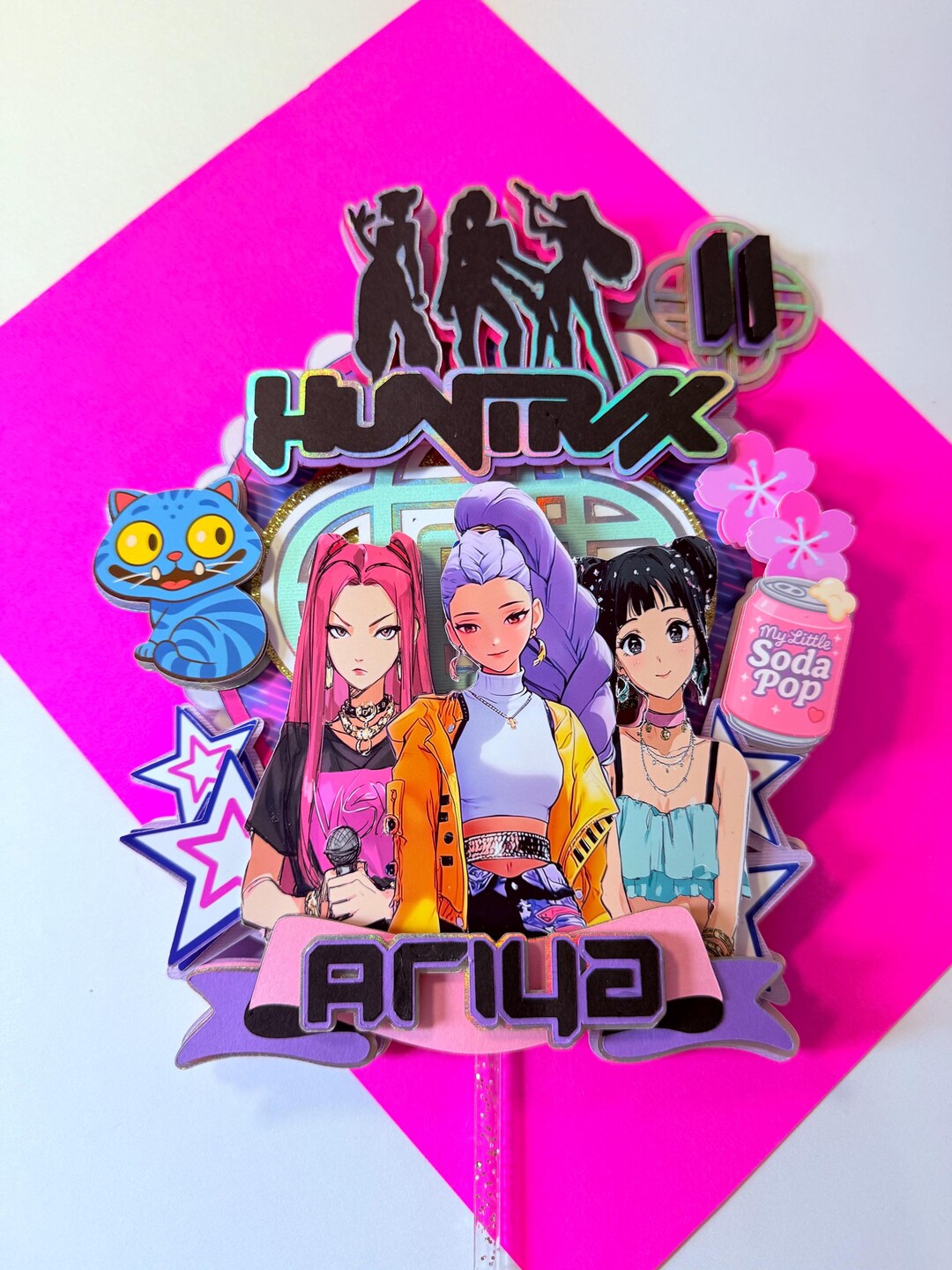 Huntrix Cake Topper, Huntrix K Pop Party Decor, K Pop Demon Hunters ...