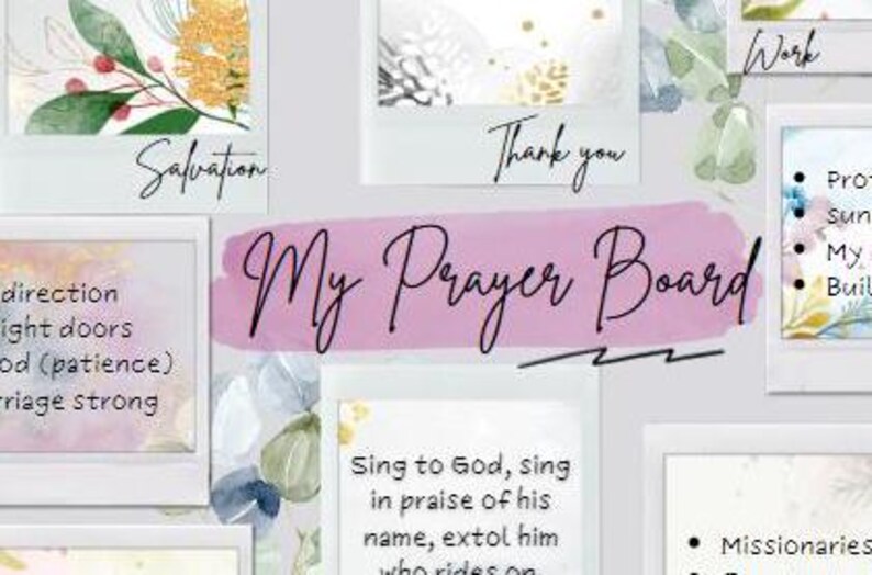 Template Prayer Board, Winter, Watercolor, Gift for Christian ...
