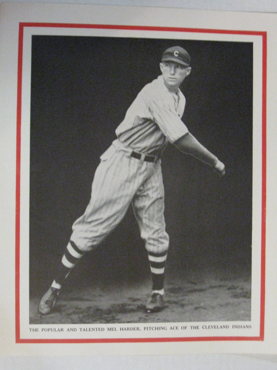 MEL HARDER 1930's Baseball Magazine Back Cover Pic Insert (9 1/2 X 11 1 ...