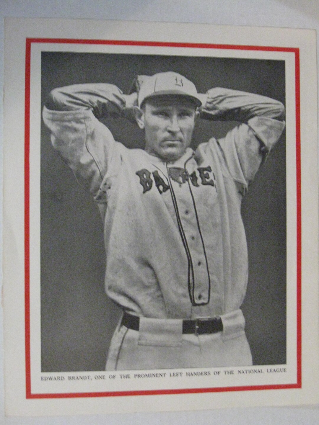 EDWARD BRANDT 1930's Baseball Magazine Back Cover Pic Insert (9 1/2 X ...