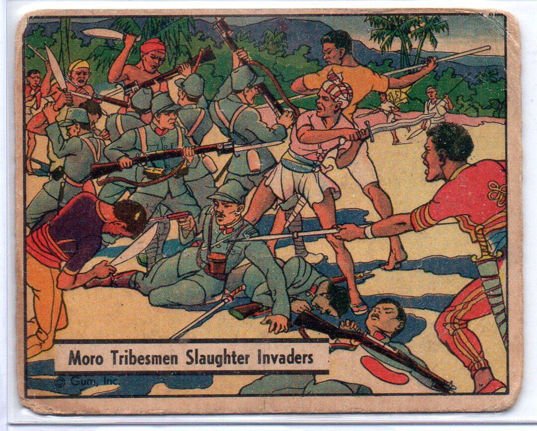 Moro Tribesmen Slaughter Invaders 1942 Gum War #56 - Vintage World War ...