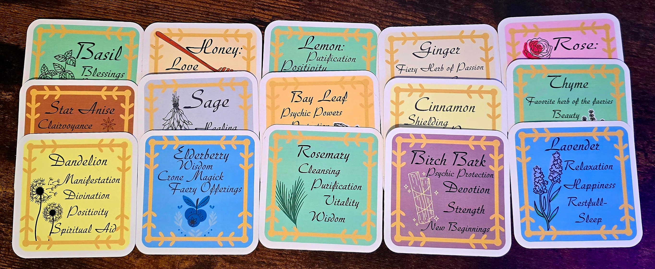The Spicy Label Set, 15 Spice and Herb Mystical Sticker Labels + FREE ...