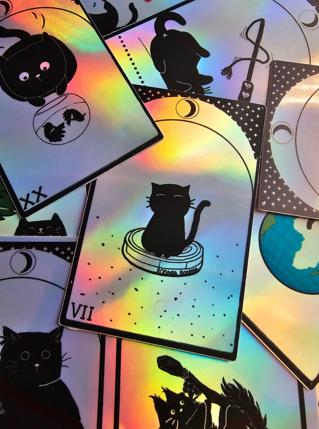 Cute Void Kitty Tarot Card Holographic Stickers, 38 Pack + FREE ...