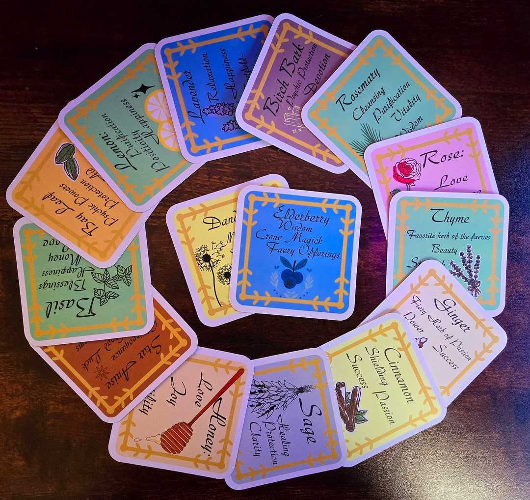 The Spicy Label Set, 15 Spice and Herb Mystical Sticker Labels + FREE ...