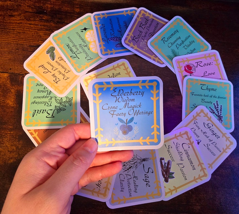 The Spicy Label Set, 15 Spice and Herb Mystical Sticker Labels + FREE ...