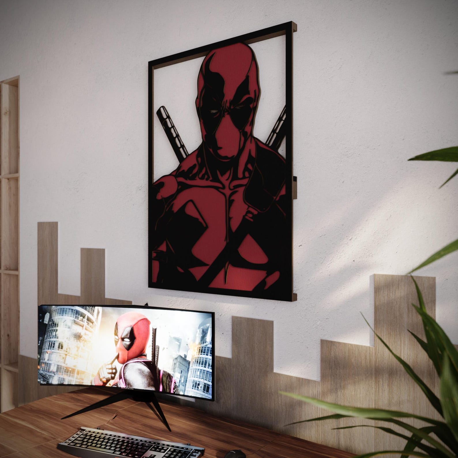 Deadpool SVG Multi-layer LED Superhero Wall Decoration / Laser Cut ...