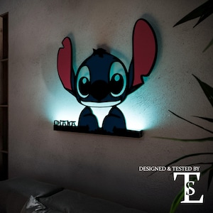 SVG Decoración led Stitch de pared / Archivos corte láser - Etsy España