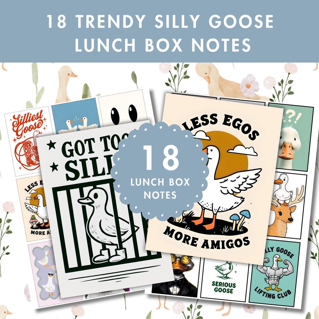 Joke Lunch Box Notes Printable Lunchbox Silly Goose Birthday Family ...