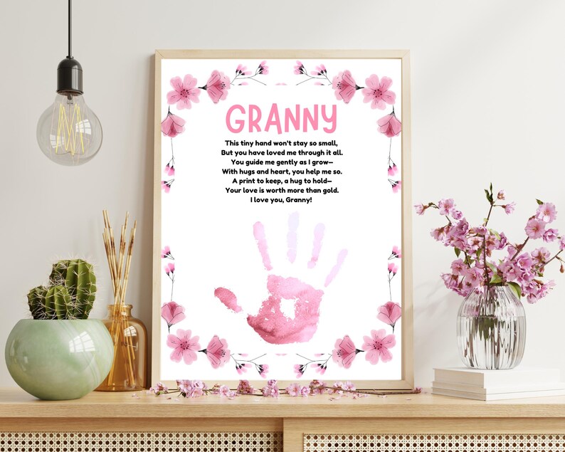 Grandparents Day Handprint Craft Poem Granny DIY Grandparent Gift ...