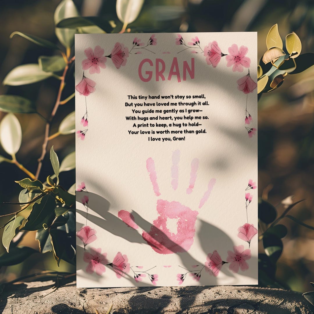 Grandparents Day Handprint Poem Craft Gran DIY Grandparent Gift From ...