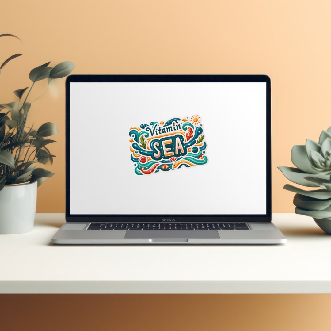 Vitamin Sea Digital Sticker Decal PNG Transparent Seaside Vibes - Etsy