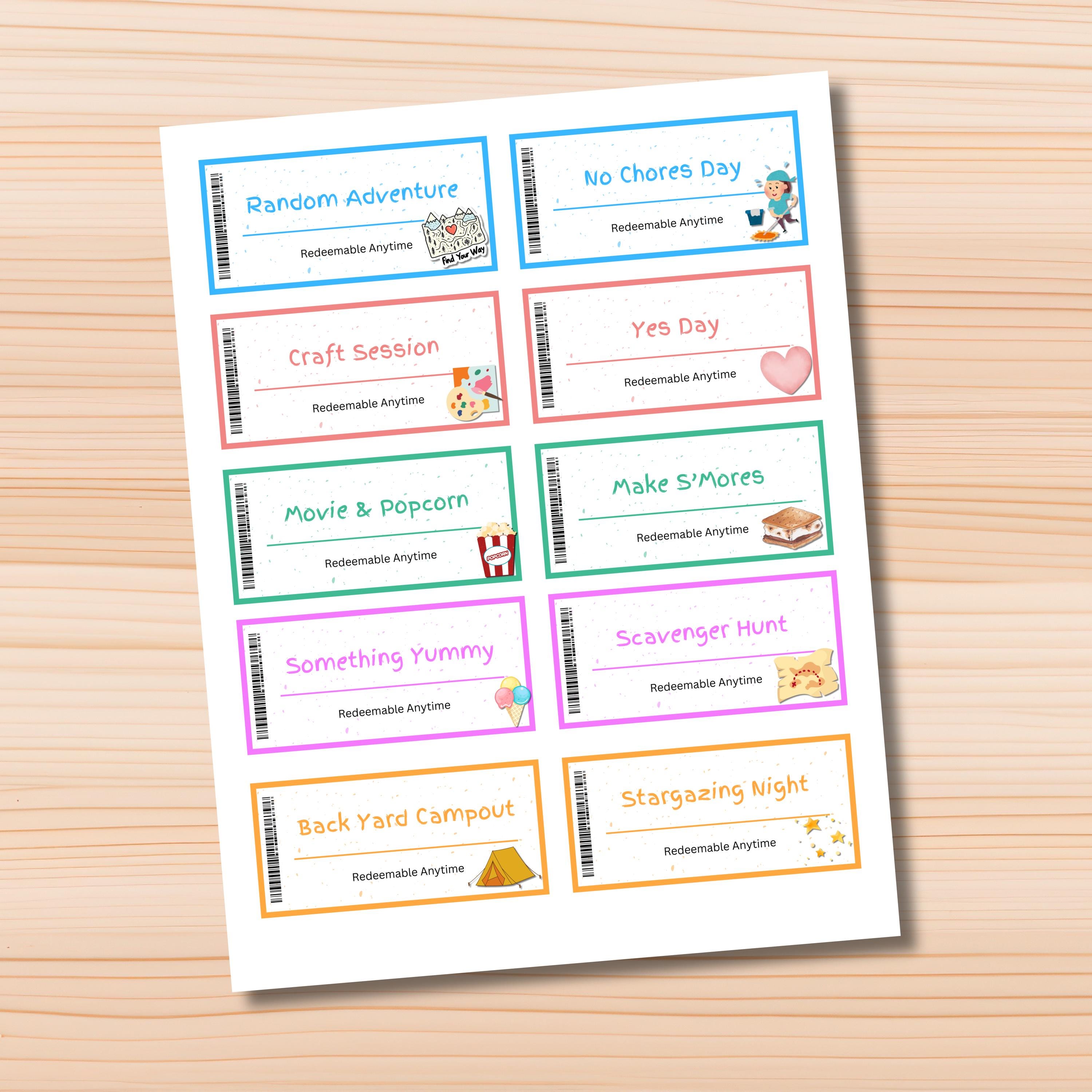 Editable Printable Kids Coupon Book Canva Template Custom Coupons ...