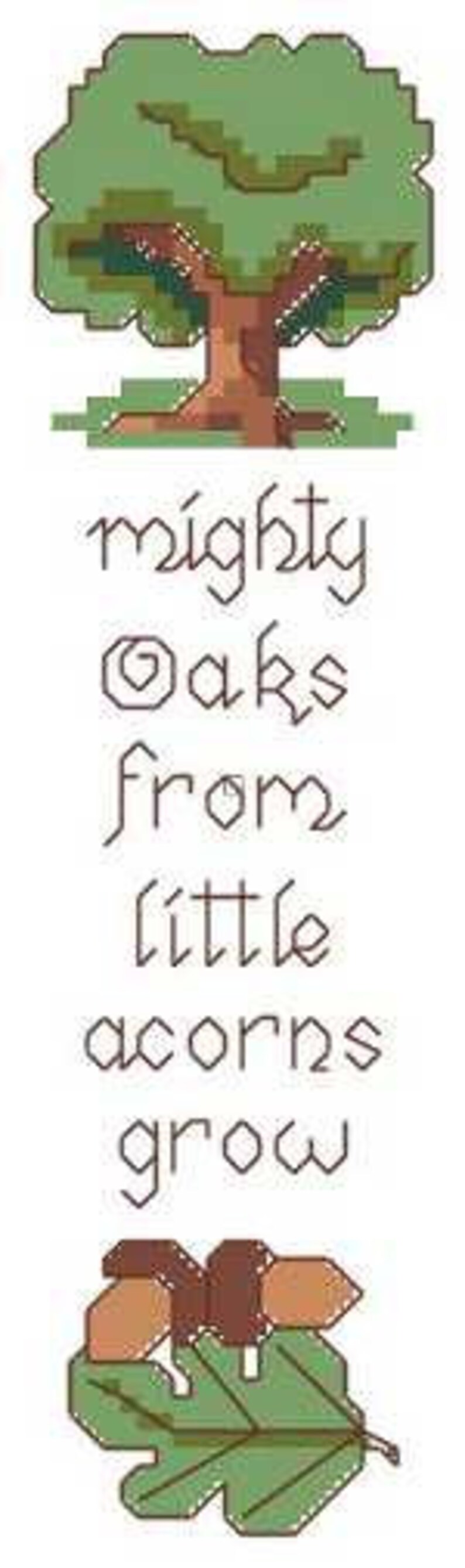 Mighty Oaks From Little Acorns Grow – Cross Stitch Bookmark Pattern - Etsy