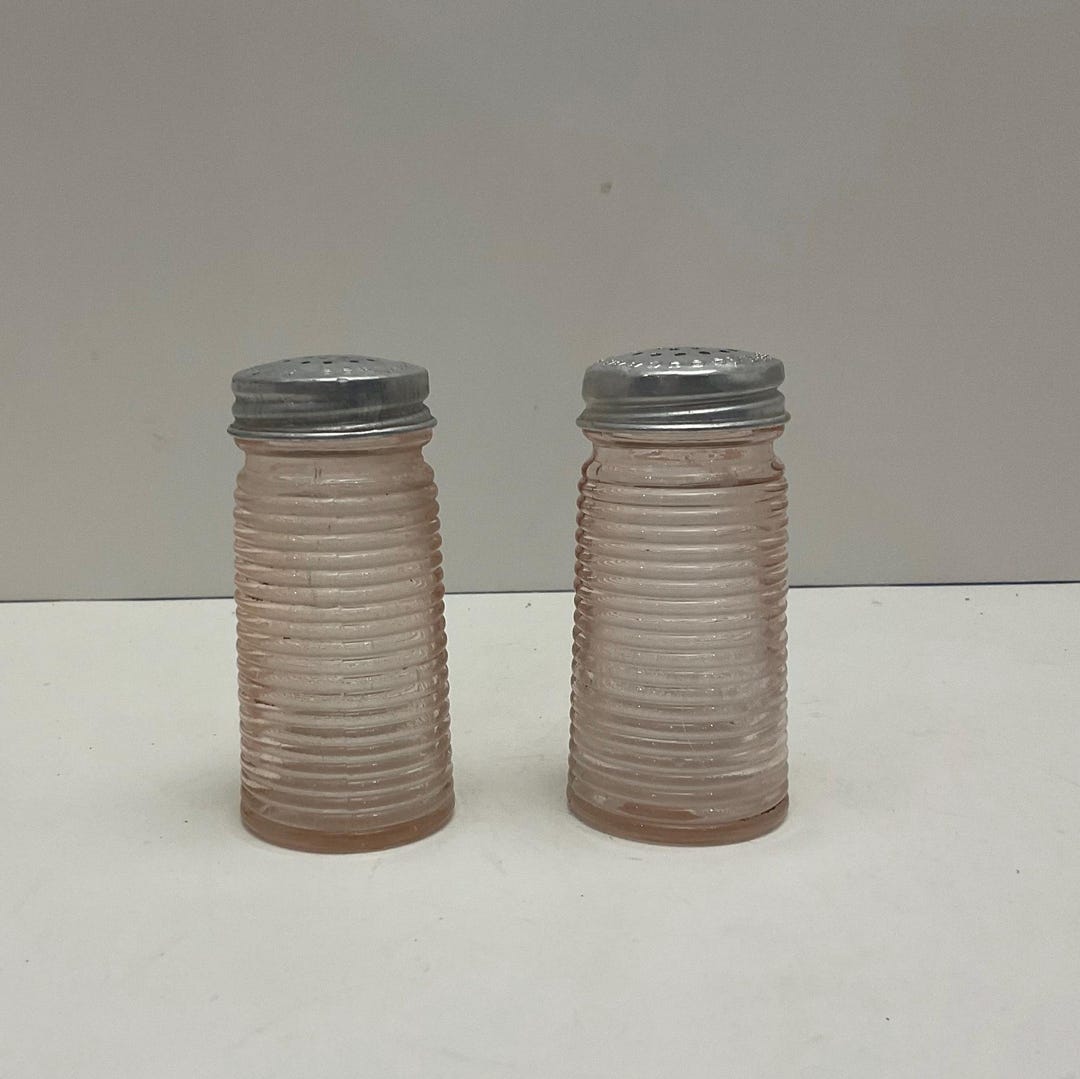 Vintage Hazel Atlas Clear Glass Salt and Pepper Shakers With Classic ...