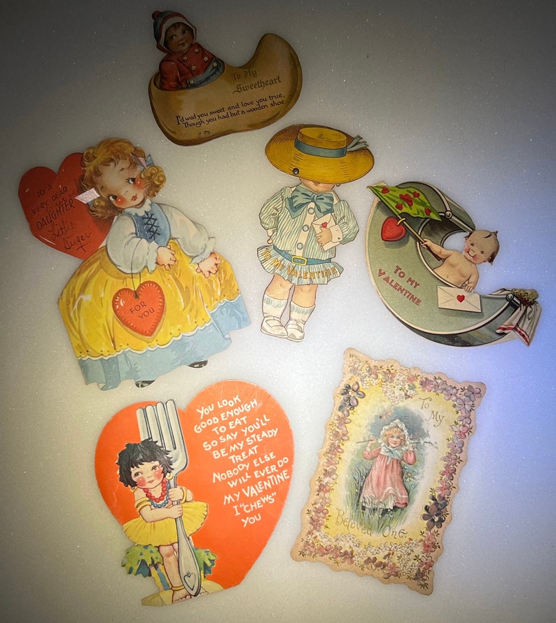 Vintage Valentines Card Bundle #4 - Theme: Little Girls and Babies ...