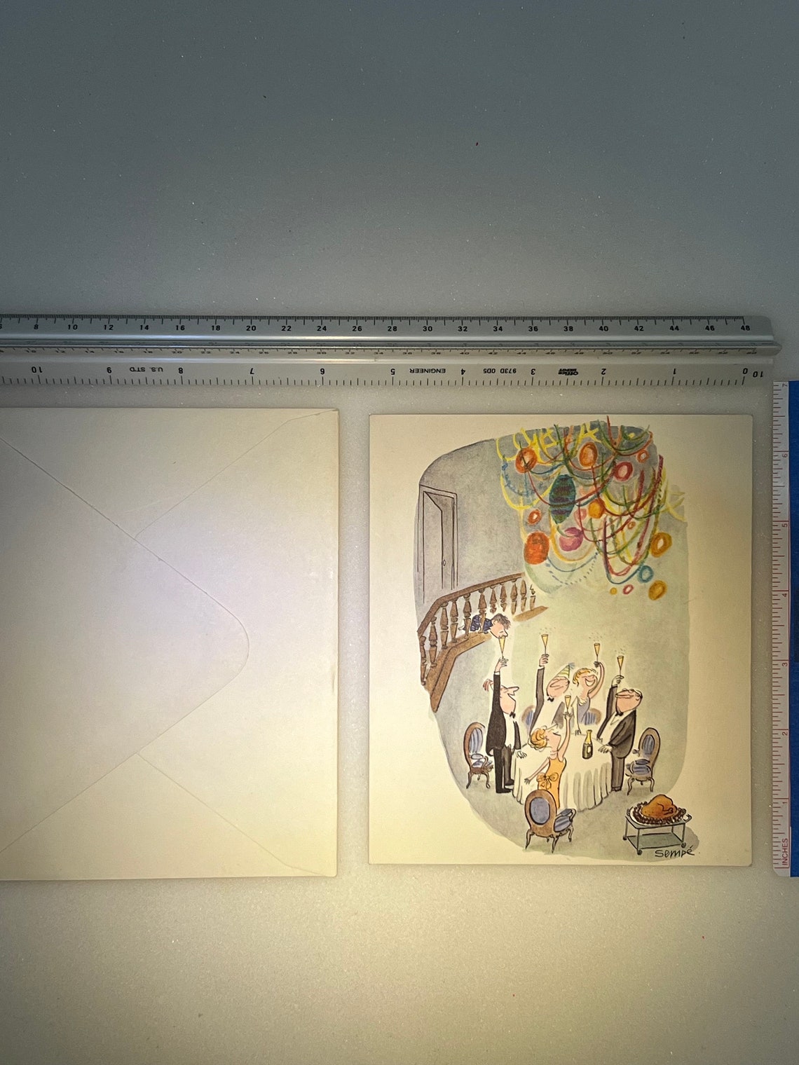 Vintage Christmas Card - People Celebrating - Sempe/gordon Fraser ...