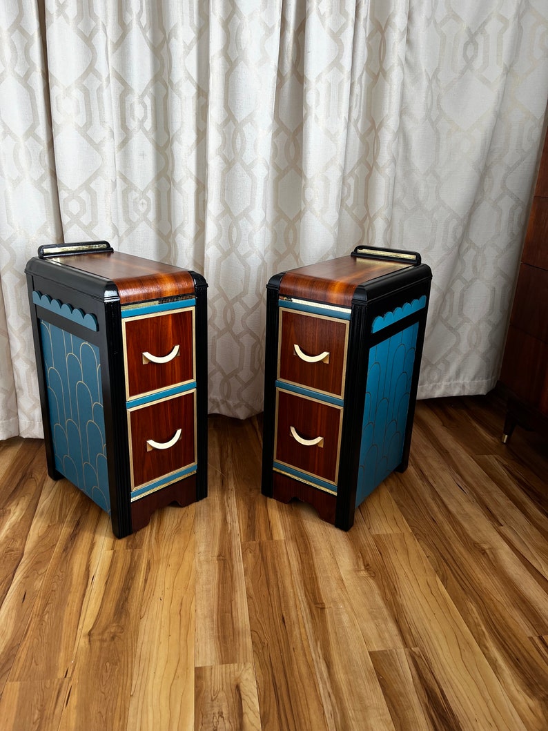Art Deco Style Side Tables - Titled “the Krysta Set” - Etsy