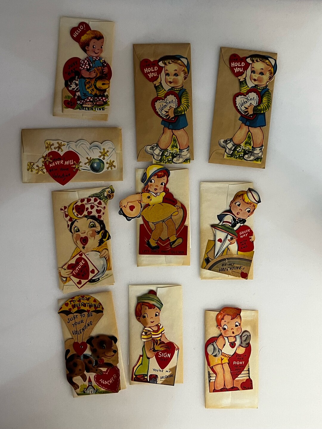 Vintage Valentines Card Bundle #1 - 1930s-1940s,wwii Era, Med Bundle #1 ...