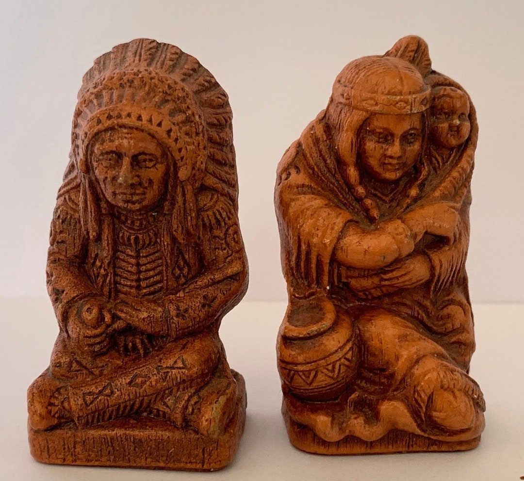 Vintage NATIVE AMERICAN Salt and Pepper Shakers (1948 & 1949) - Ceramic ...