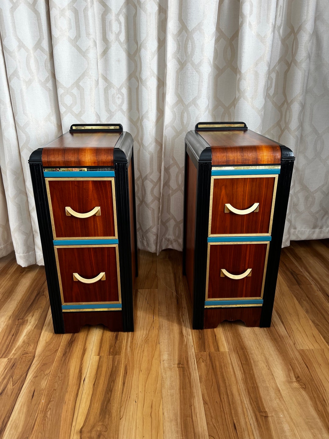 Art Deco Style Side Tables - Titled “the Krysta Set” - Etsy