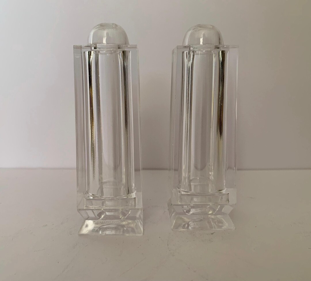 Vintage Crystalline Tall Tower Salt and Pepper Shakers - 1960s Hong ...