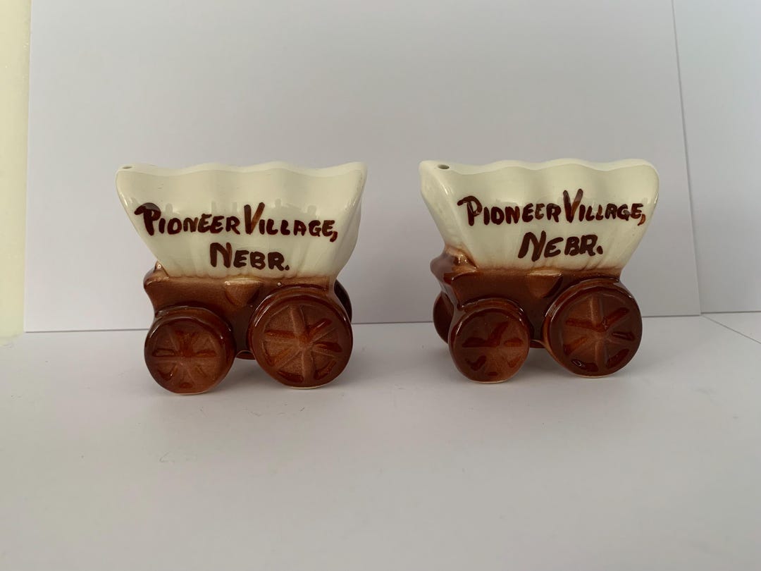 Vintage Pioneer Village Nebraska Wagon Salt and Pepper Shakers (1970s ...