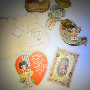 Vintage Valentines Card Bundle #4 - Theme: Little Girls and Babies ...