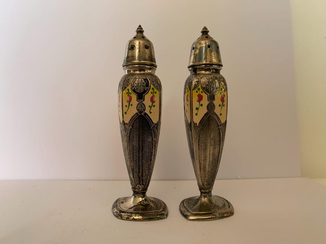 Vintage Silverplate Tower English Style Salt and Pepper Shakers, Quaker ...