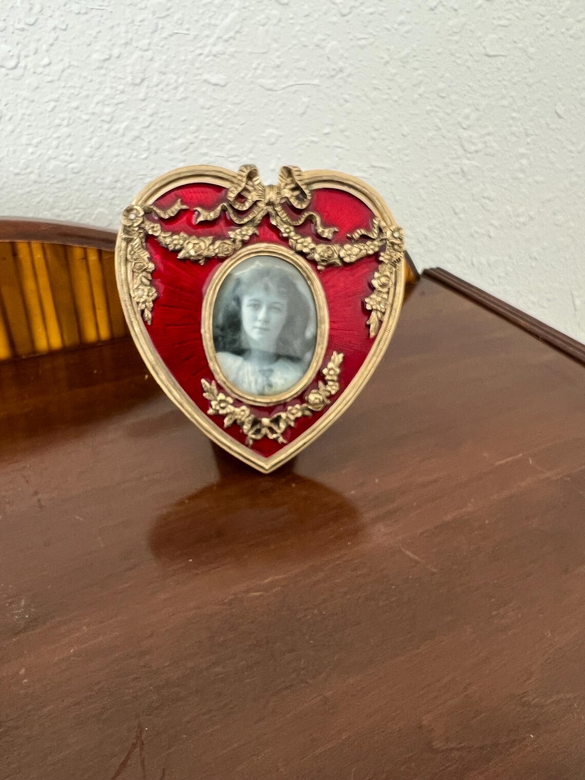 Desktop Metal Heart Frame for Personal Photos. Frame is Brass and Solid ...