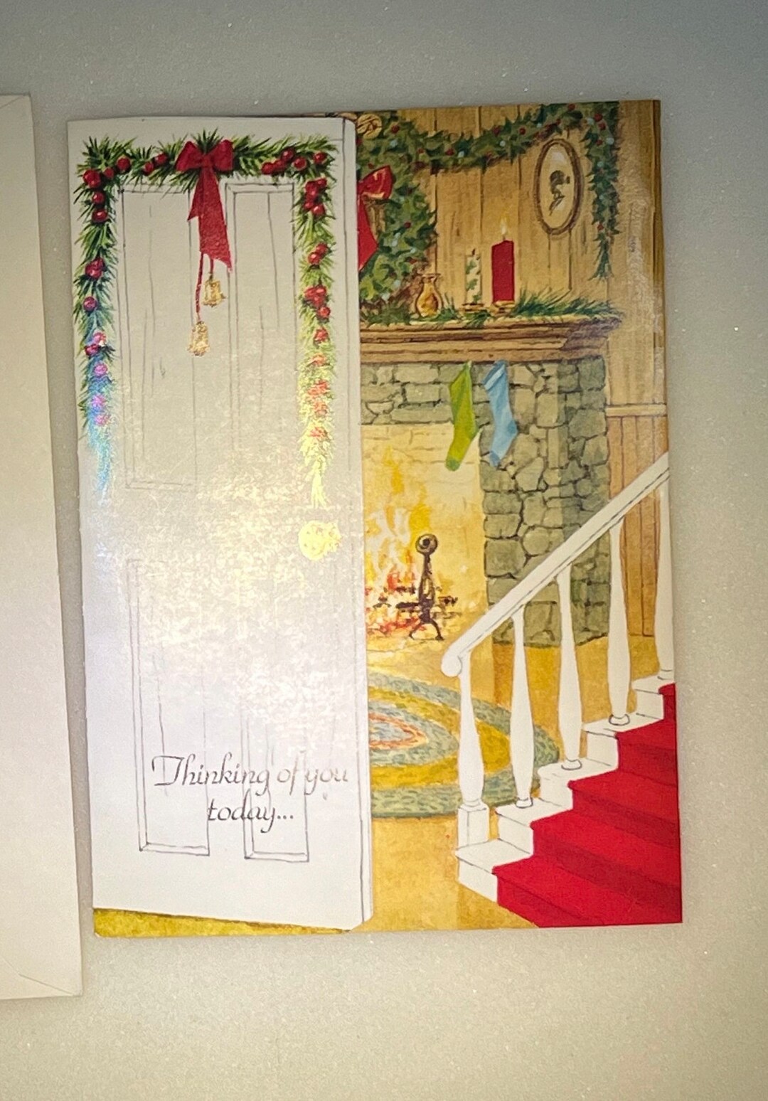 Vintage Christmas Card - Thinking of You - A Sunshine Card, No Date ...
