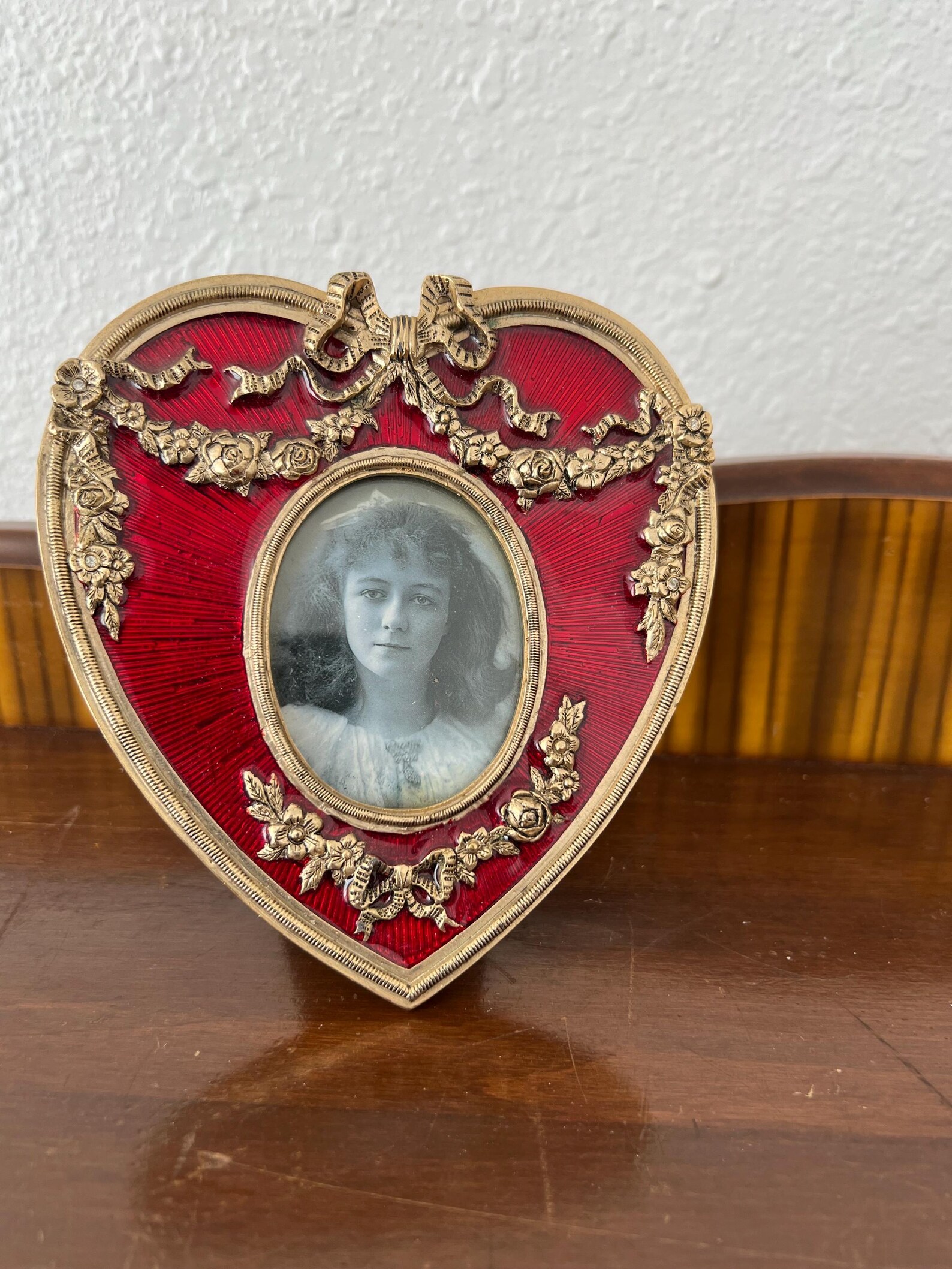 Desktop Metal Heart Frame for Personal Photos. Frame is Brass and Solid ...