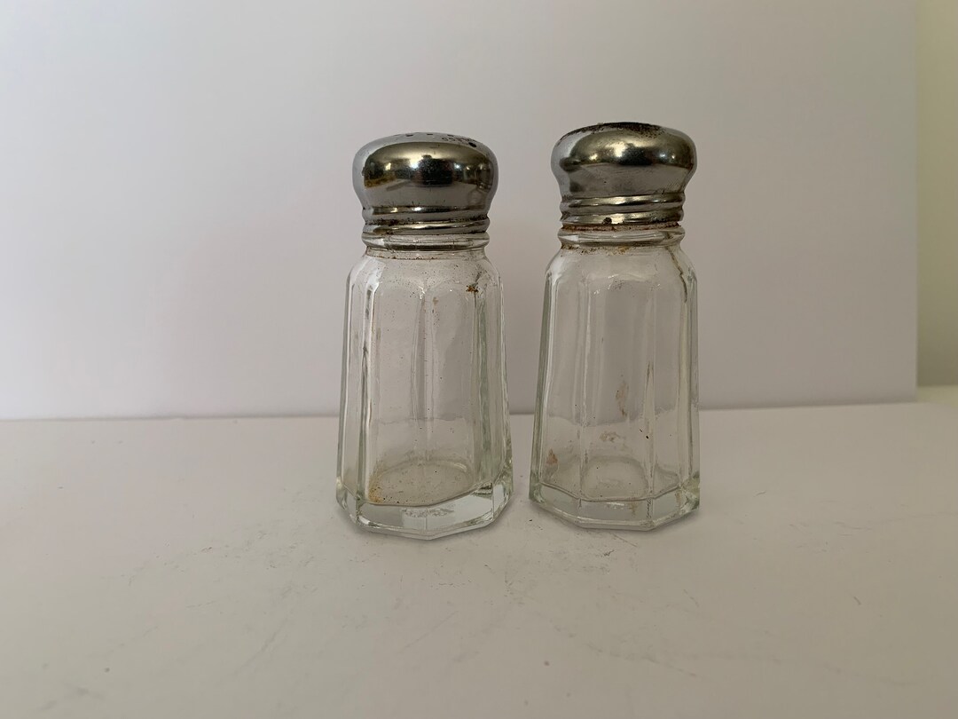 Vintage CLASSIC GLASS Salt and Pepper Shakers - Small Classic Glass ...
