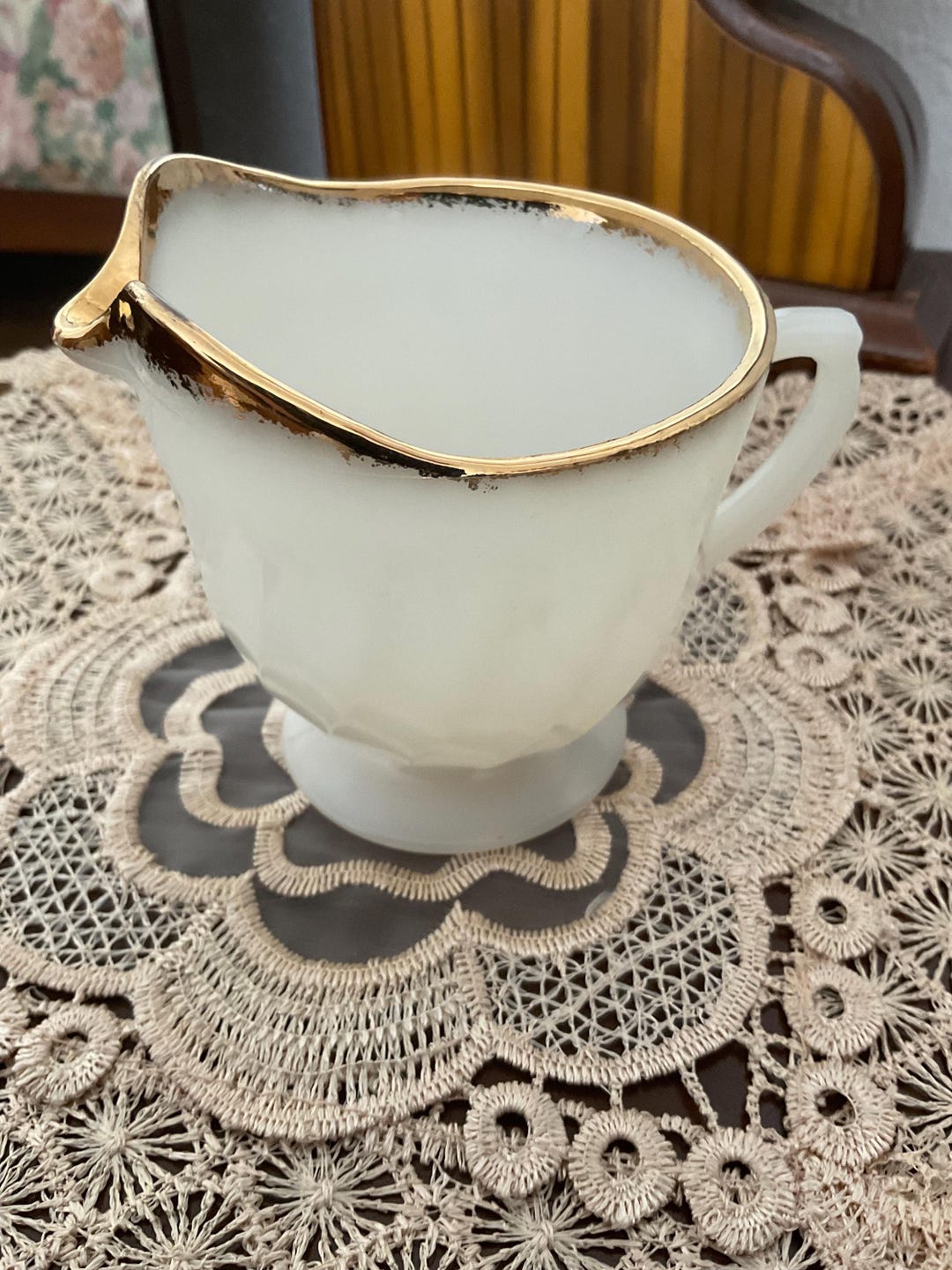 Vintage Fire King Swirl Glass Sugar Bowl and Creamer Set - Etsy