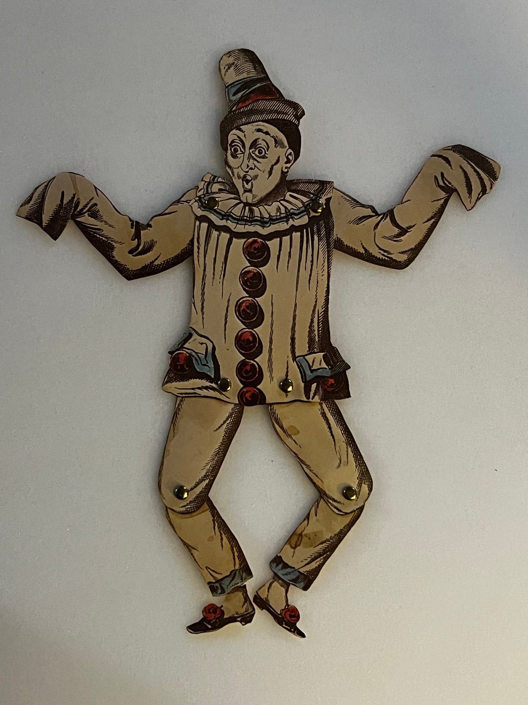 Antique Pantin Jumping Jack Paper Dolls - Pierrot #1 Character - Etsy