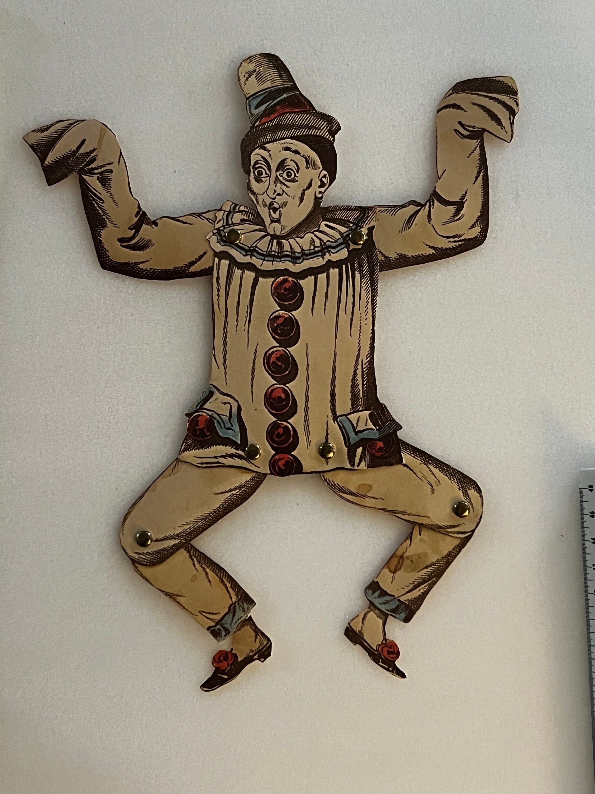 Antique Pantin Jumping Jack Paper Dolls - Pierrot #1 Character - Etsy