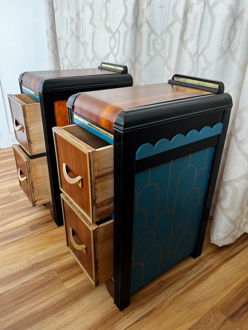 Art Deco Style Side Tables - Titled “the Krysta Set” - Etsy