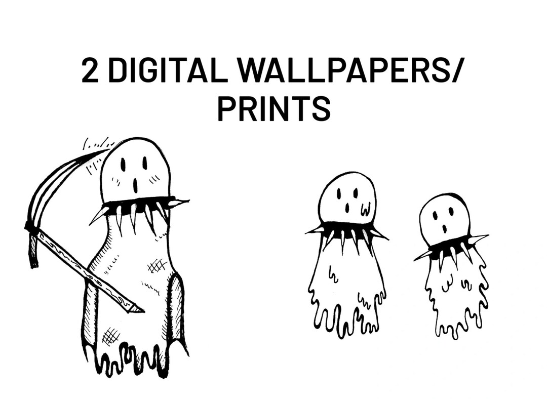 2 Gothic Drippy Ghost DIGITAL Wallpapers / Prints - Etsy