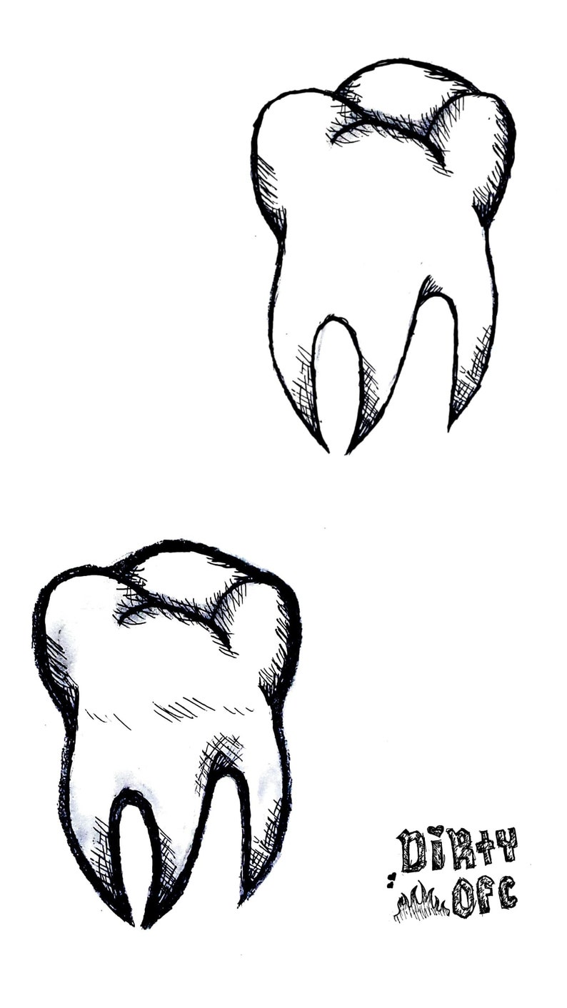 Tooth / Teeth With Wings Tattoo Ticket - Etsy