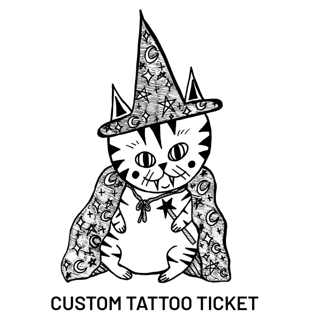 CUSTOM DIGITAL Gothic Greyscale Tattoo Ticket - Etsy