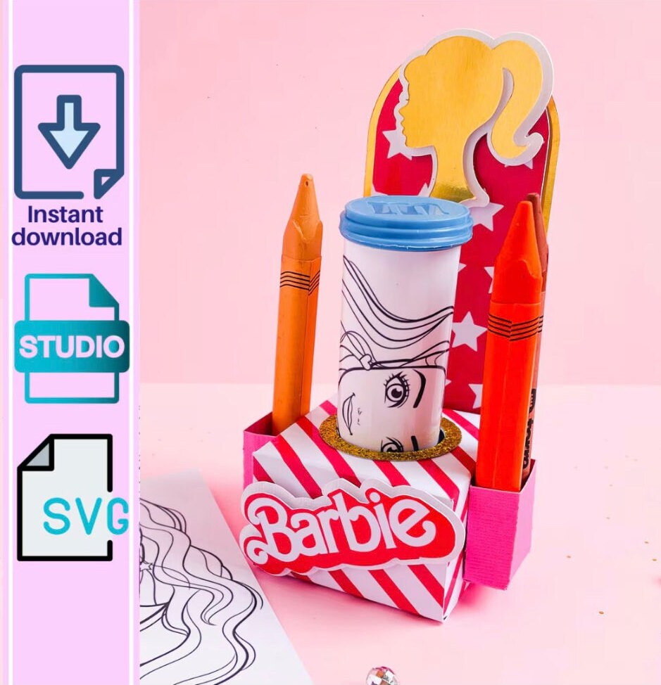 Stand for Coloring Tube With Crayons. Svg and Studio for CRICUT and ...